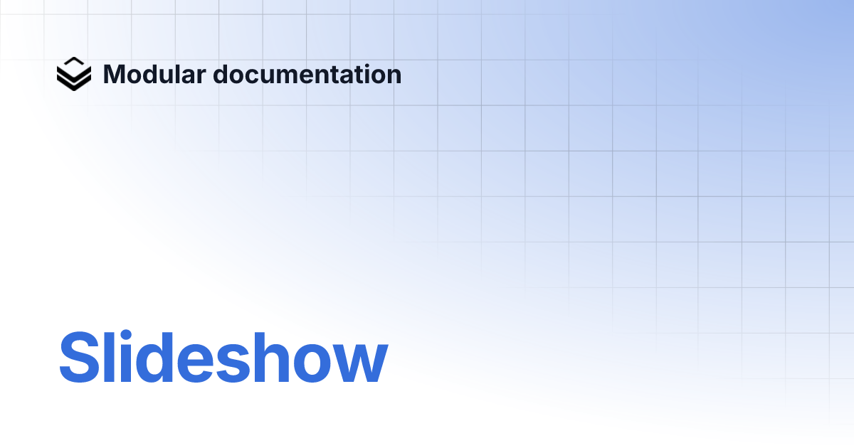 Slideshow Modular Documentation