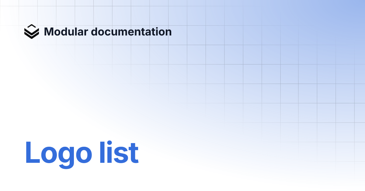 Logo list | Modular documentation