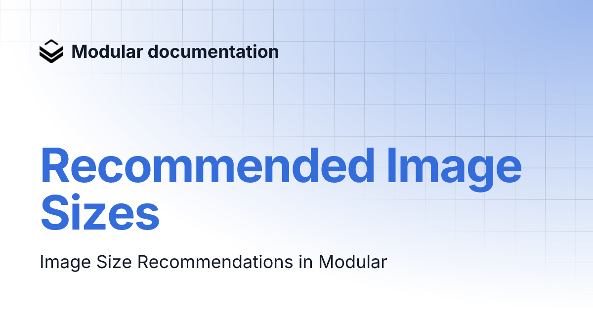 Recommended Image Sizes | Modular documentation